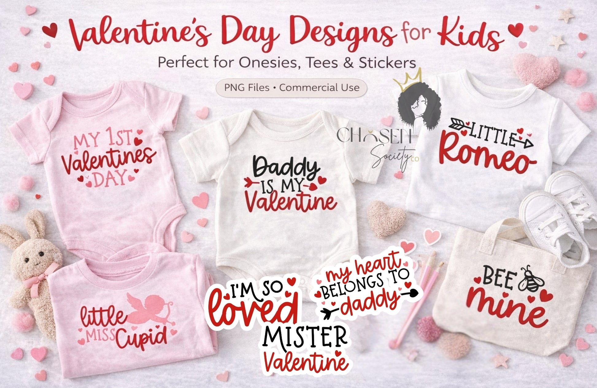 Valentine’s Day SVG & PNG Bundle | Commercial Use – Chosen Society Co