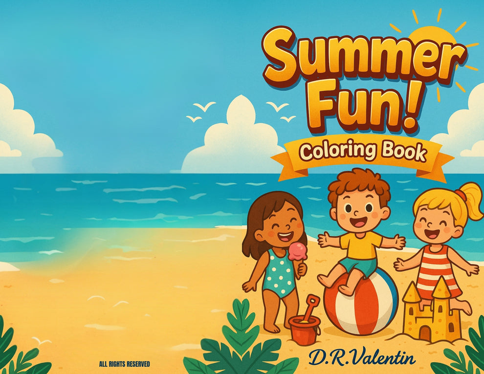 Summer Fun! Kids Printable 10 Page Coloring Book – Ready to Print ...